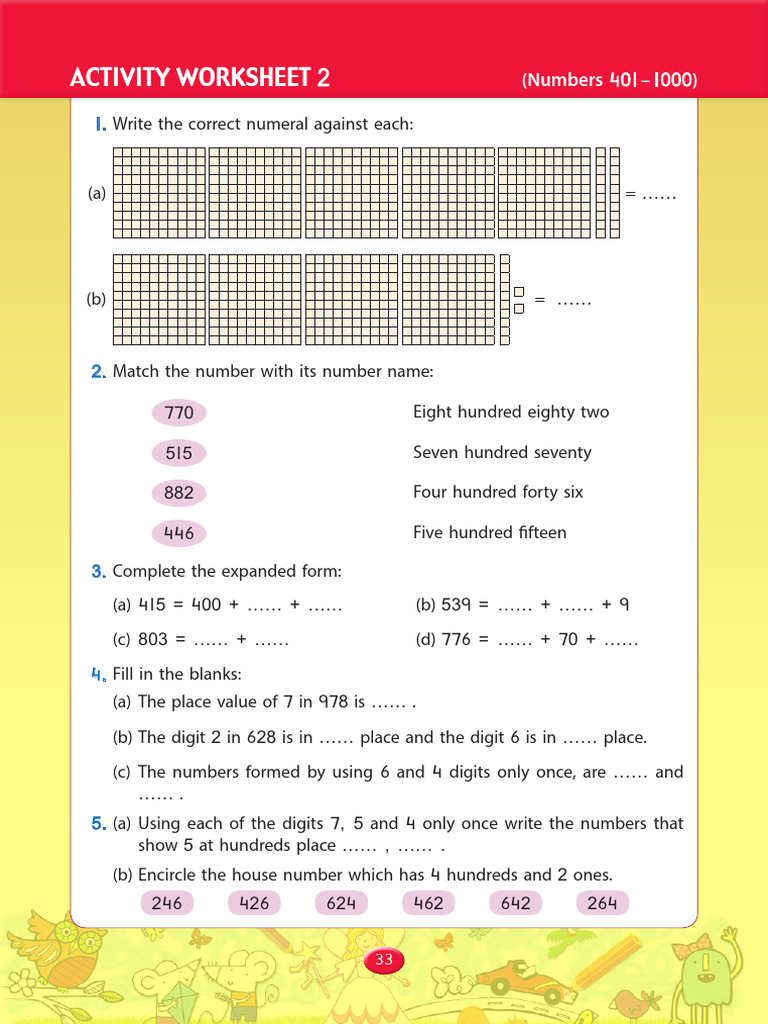 Three-Digit Number Names Worksheet | PDF