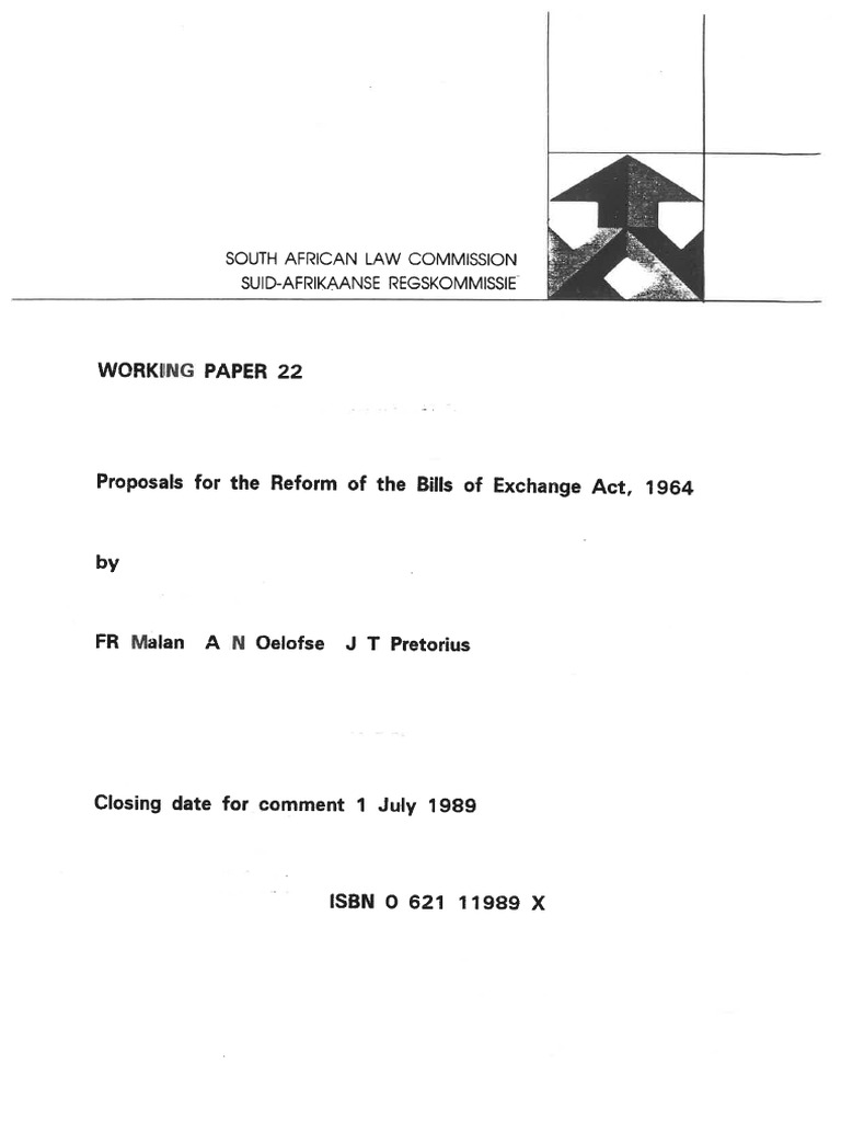 Working Paper 22 Proposal For The Reform of Boe Act 1964-1988 | PDF