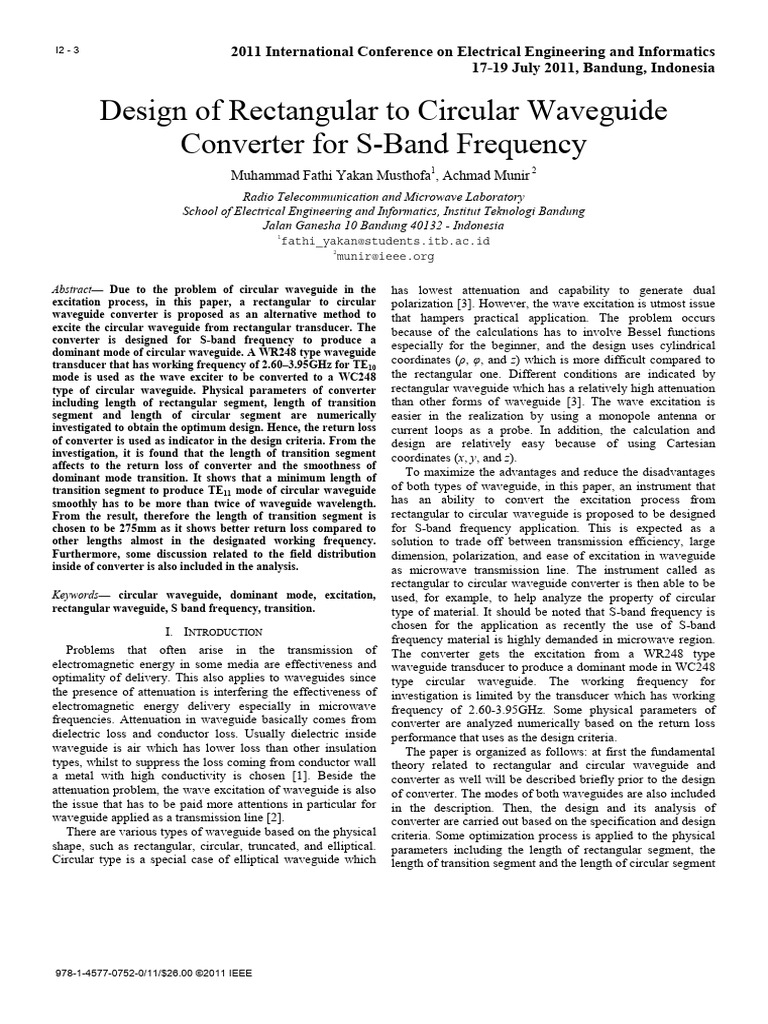 Design of Rectangular To Circular Waveguide Converter For S-Band ...