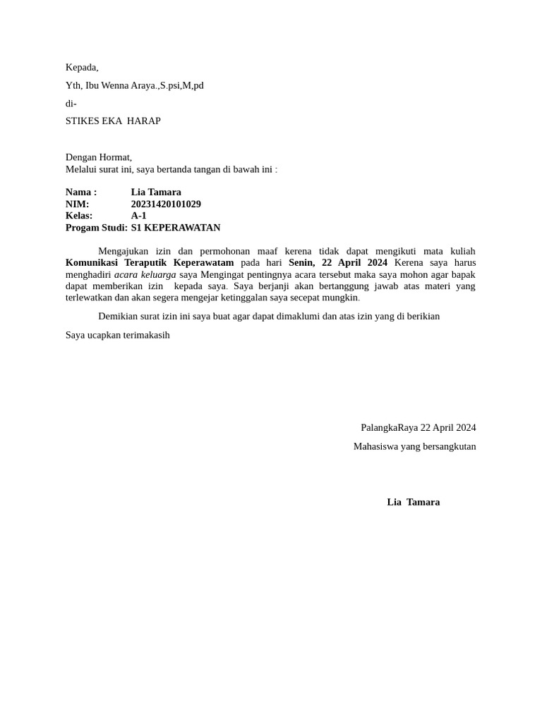 Surat Izin Tamara 2 | PDF