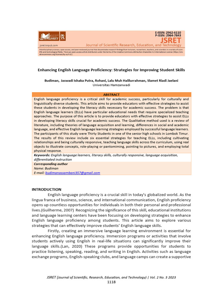 Strategies to Enhance English Proficiency | PDF | Vocabulary | Language ...