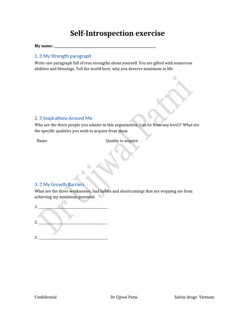 Safe in Drugs Self Introspection Worksheet | PDF