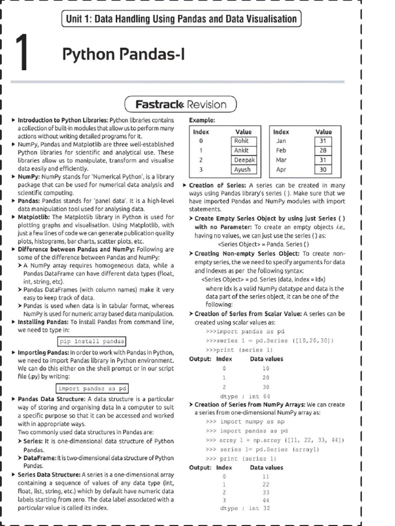 Data Handling Using Pandas-1 | PDF Data Handling Using Pandas-1 | PDF