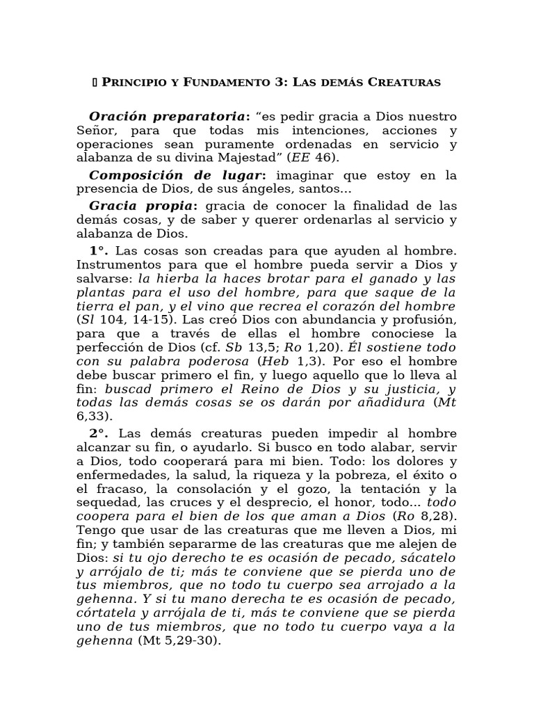 EE - 01 Principio y Fundamento III | PDF | Creencia religiosa y doctrina | Teología