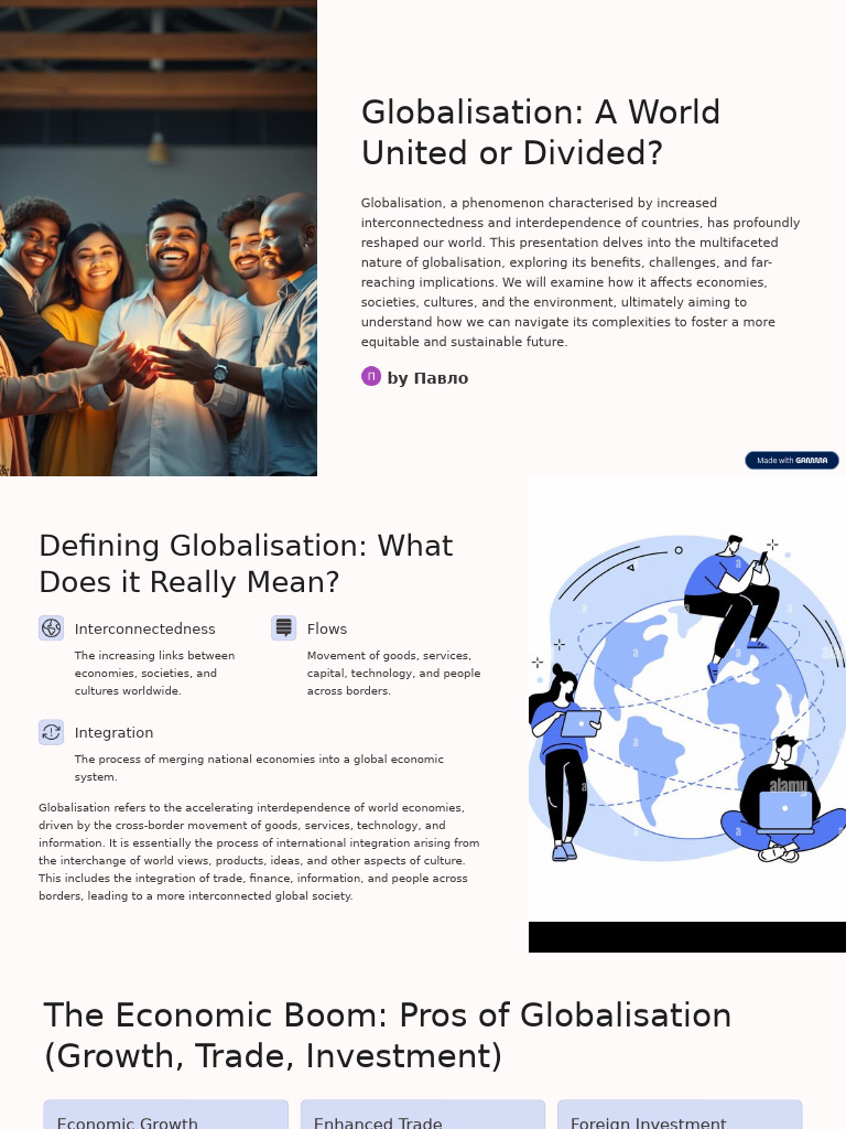 Globalisation A World United or Divided | PDF | Globalization | Economic Inequality