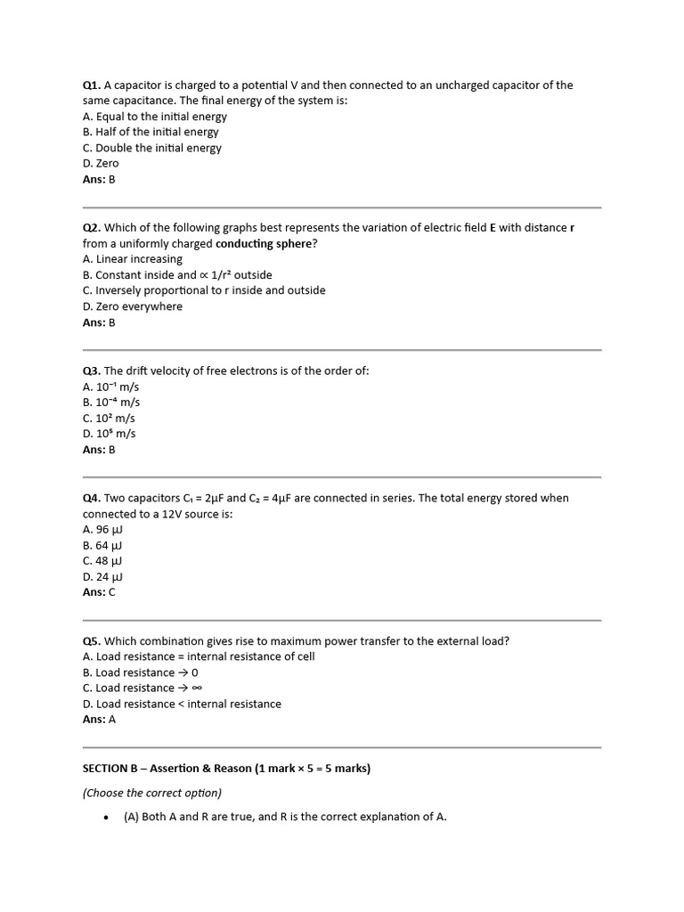 Class 12 Practice Papers | PDF | Capacitor | Capacitance