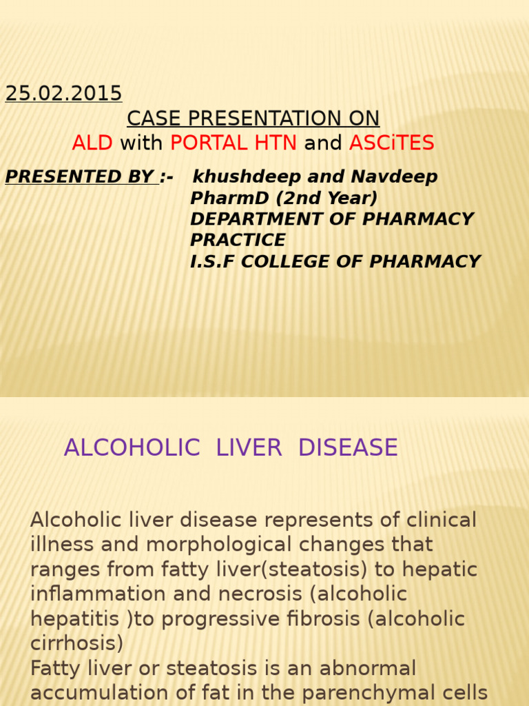 ALD With PORTAL HTN and ASCITES | PDF | Cirrhosis | Liver