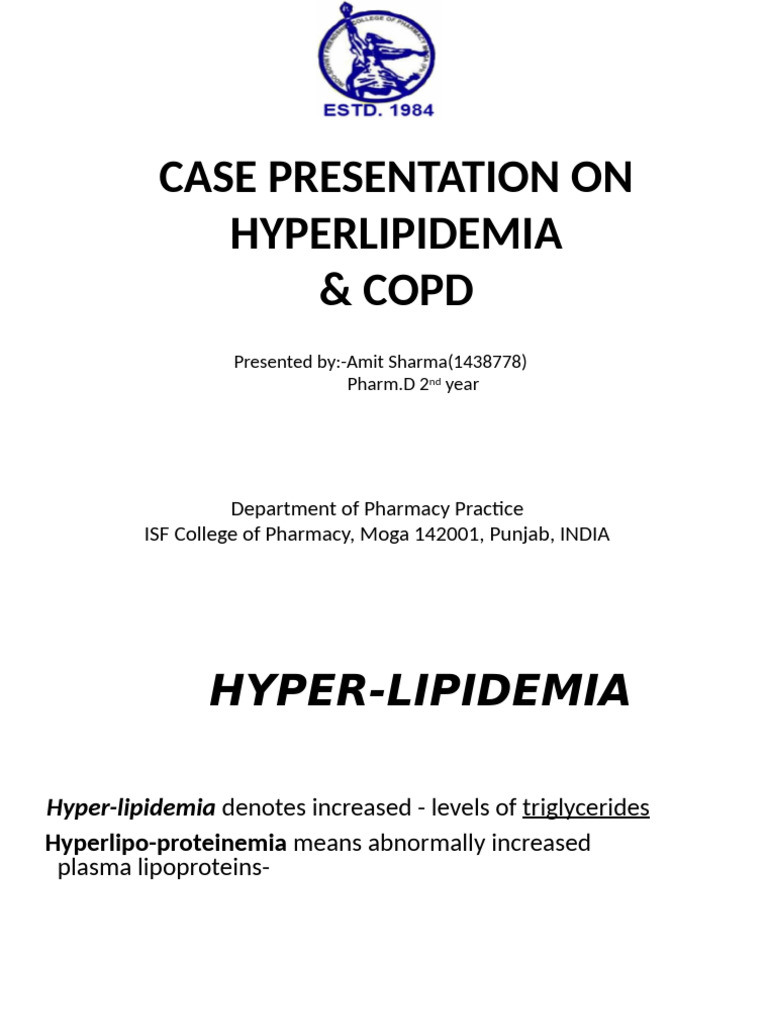Hyperlipidemia and COPD Case Study | PDF | Chronic Obstructive ...