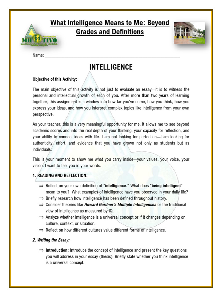 Understanding Intelligence: A Personal Essay | PDF | Intelligence | Essays