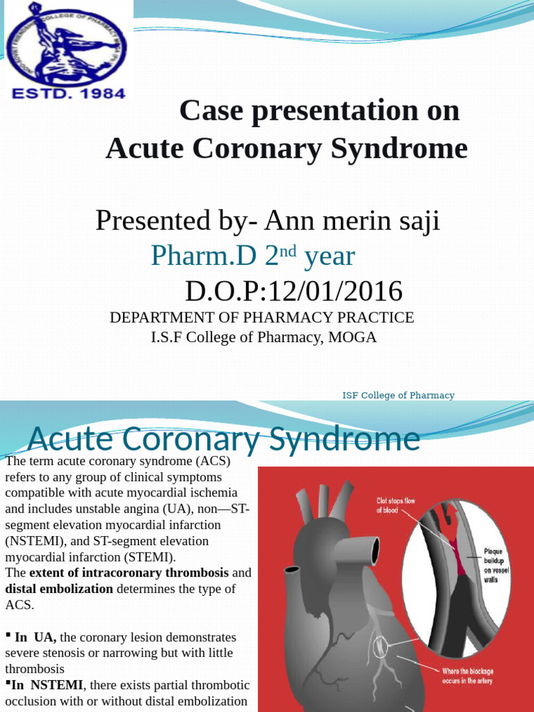 Acute Coronary Syndrome Case Study | PDF | Myocardial Infarction ...