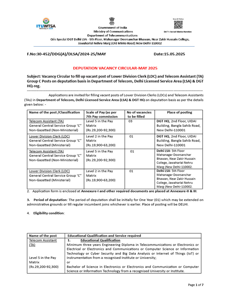 LDC- TA Vacancy Circular FINAL MAY 2025 | PDF