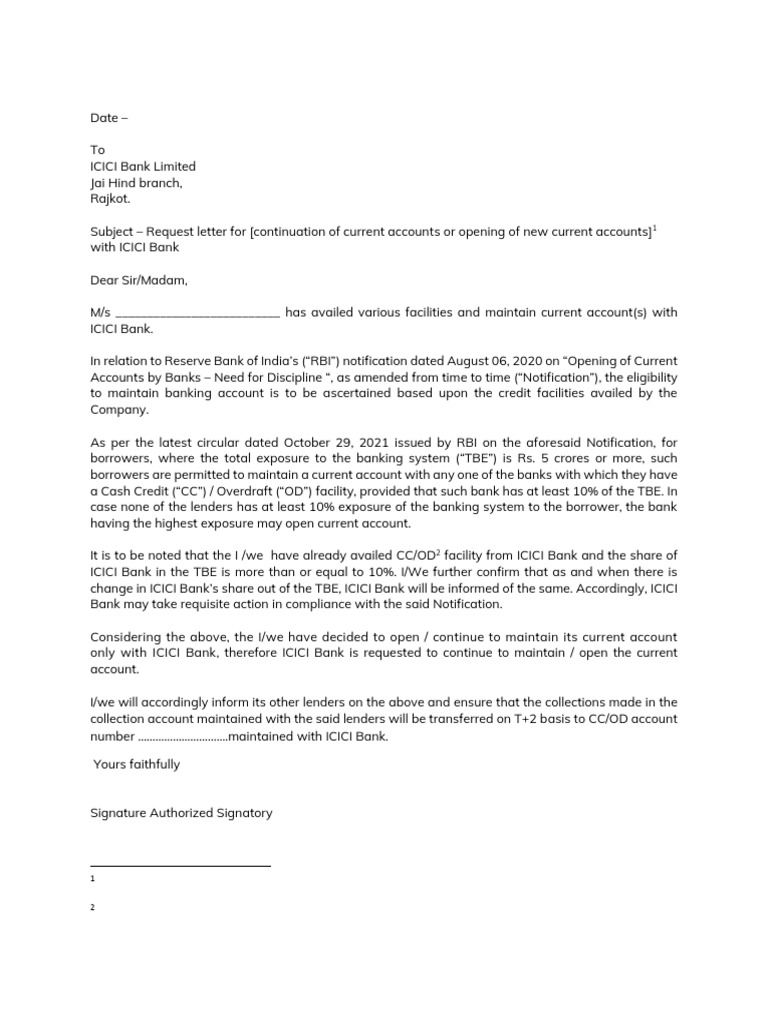 Letter - Format - Primary Bank | PDF