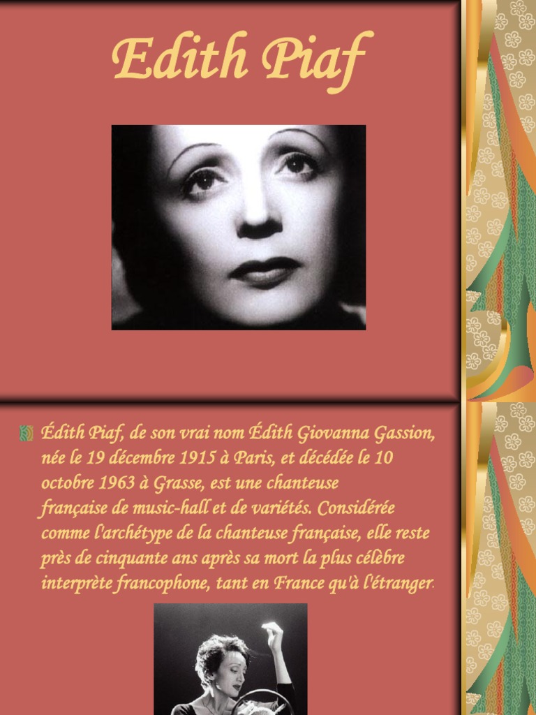 Edith Piaf | PDF | Divertissement (Général)