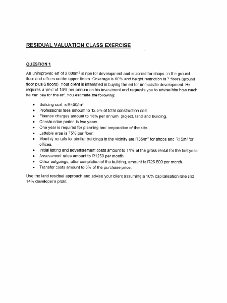 Residual Valuation Solution | PDF