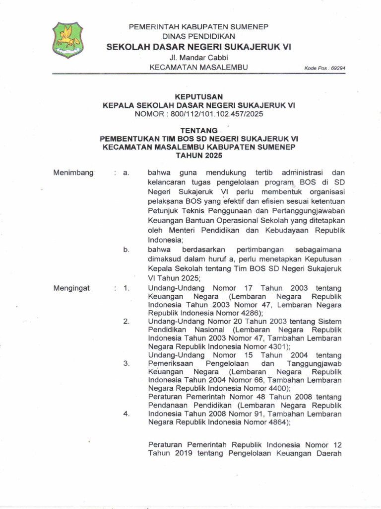 SK Tim BOS SDN SKJ 6 | PDF