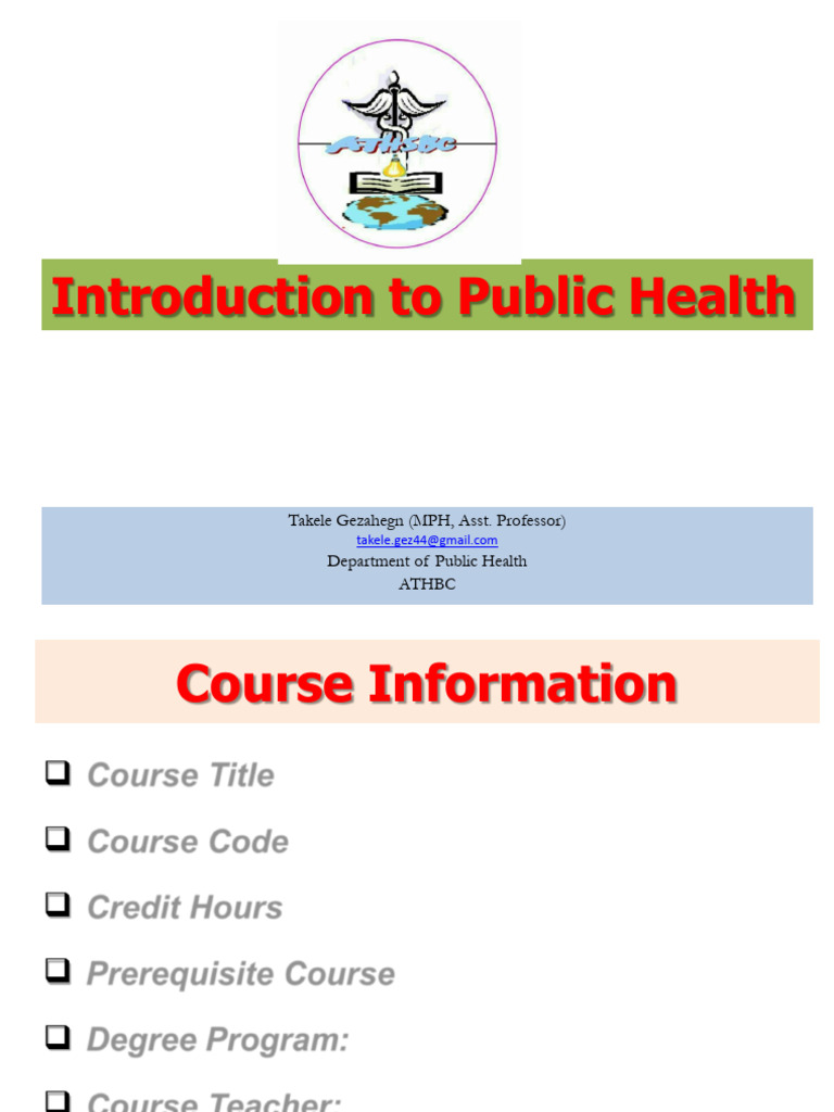 Intro To PH - Course Syllabus | PDF | Public Health | Evidence Based ...
