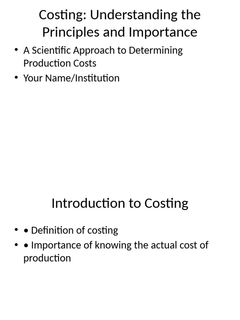 Costing Presentation | PDF