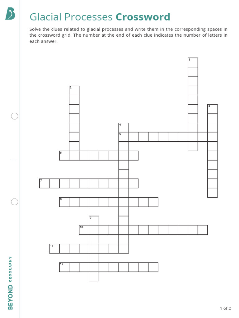 Glacial Processes Crossword | PDF