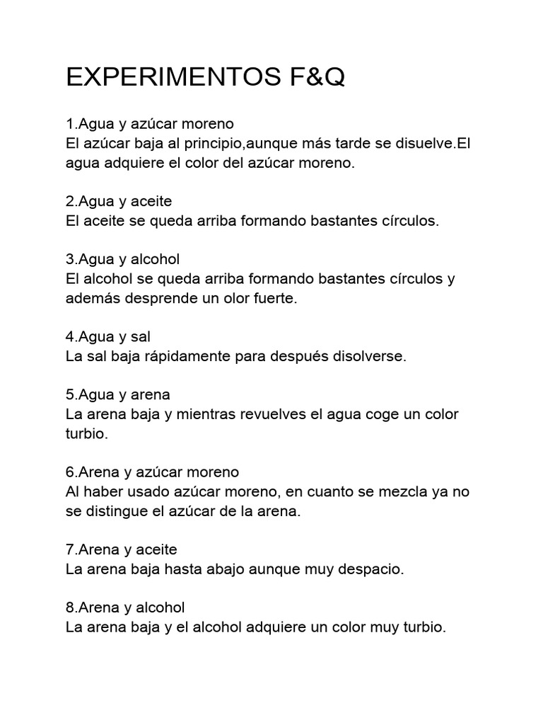 Experimentos Fisica y Quimica | PDF