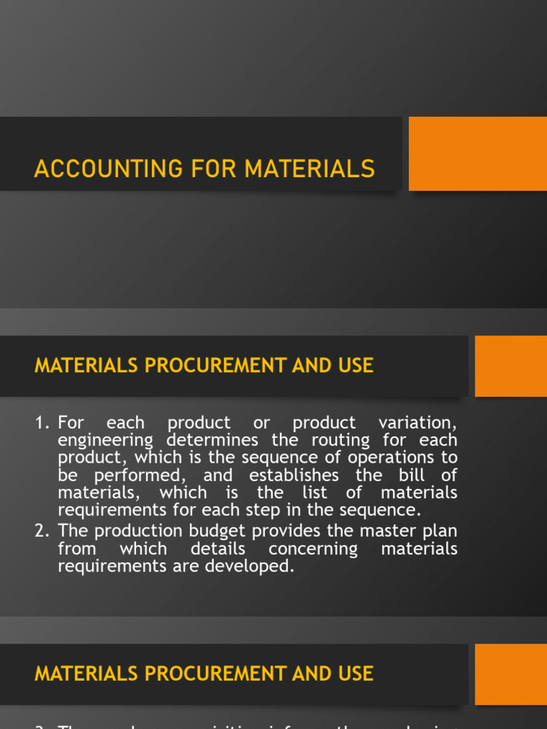 Materials Procurement and Accounting Guide | PDF | Debits And Credits ...