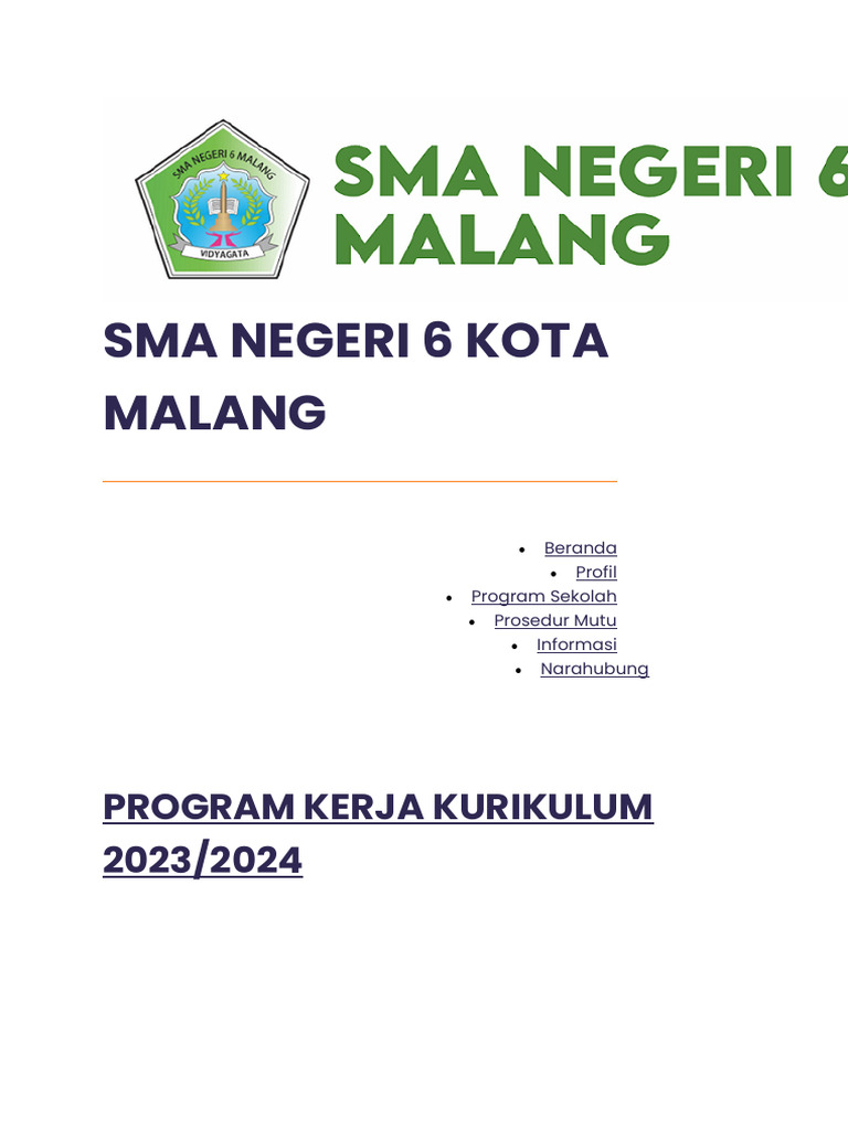 Contoh Laporan Program Kurikulum | PDF