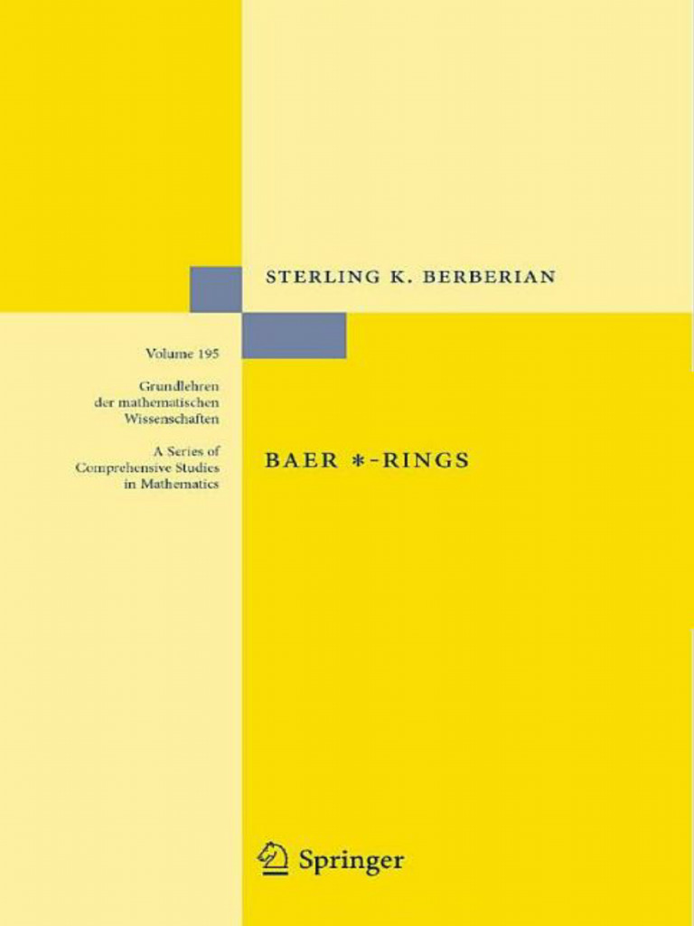 Baer *-Rings: A Mathematical Study | PDF | Ring (Mathematics ...