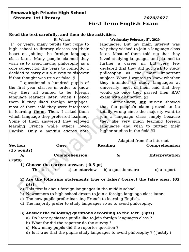 Survey Foreign Languages | PDF | Adverb | Foreign Language