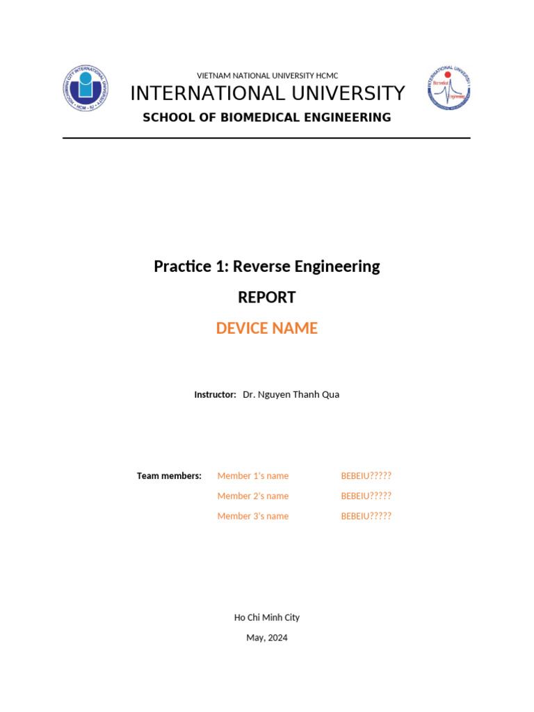Practice 1 - Reverse Engineering - Lab Report Template | PDF | Ho Chi Minh City | Applied ...