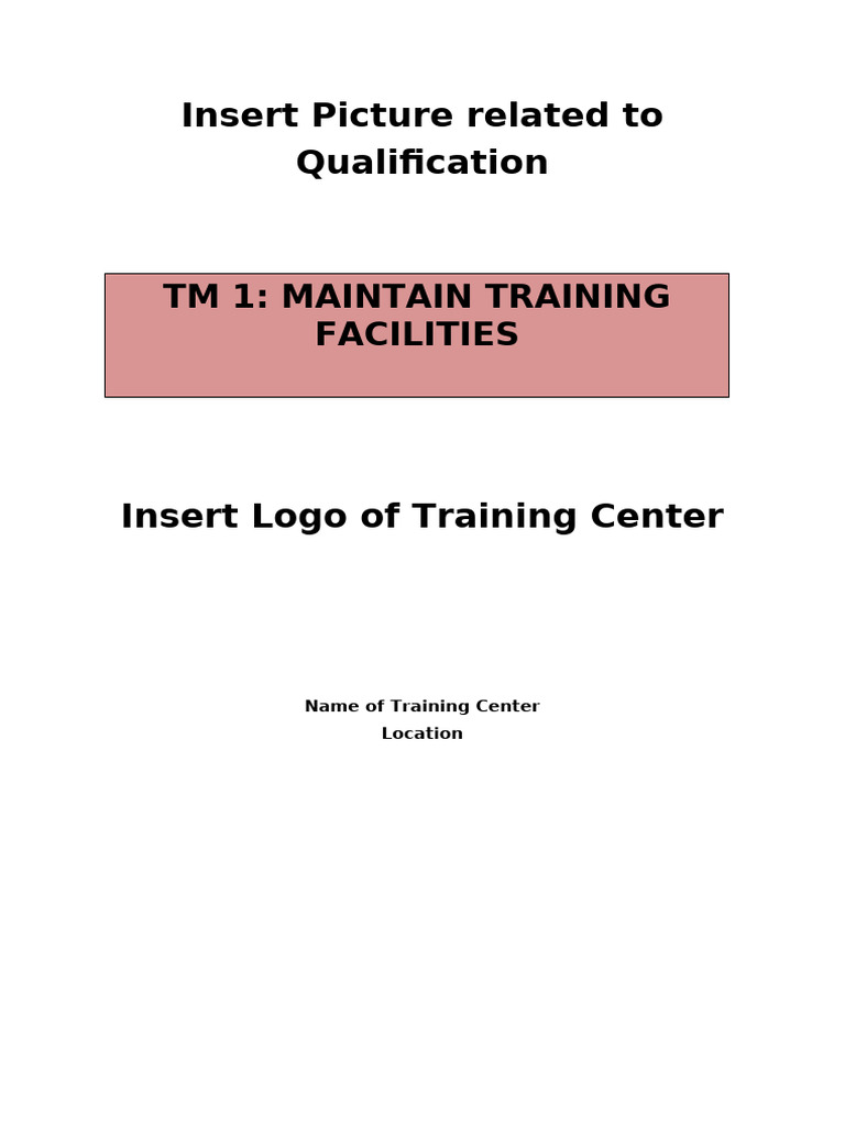 5 Maintain Training Facilities | PDF | Waste Management | Waste