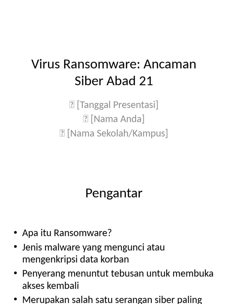 Presentasi Virus Ransomware | PDF