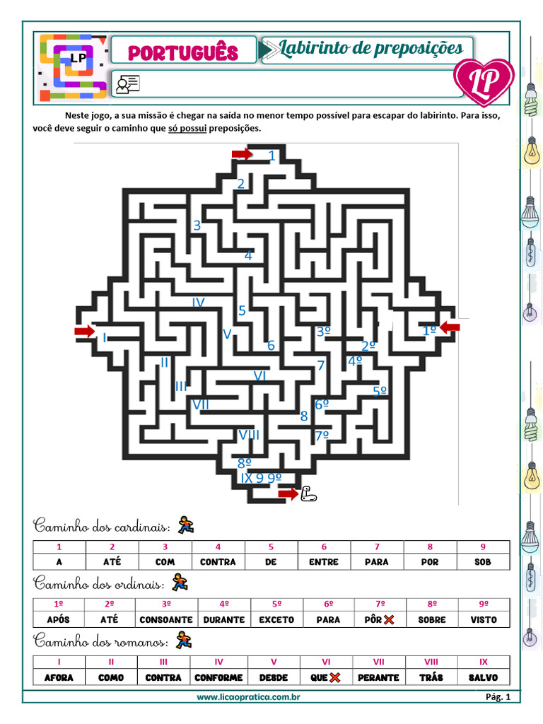 Labirinto de Preposições em Português | PDF