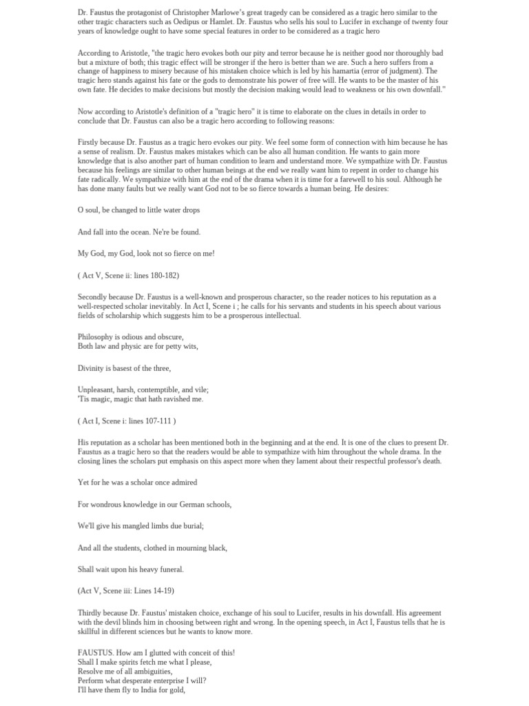 Dr. Faustus As A Tragic Hero | PDF