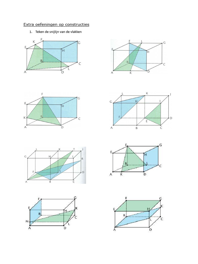 Extra Oefeningen Constructies Ruimtemeetkunde 3 BLZ 2024-2025 | PDF
