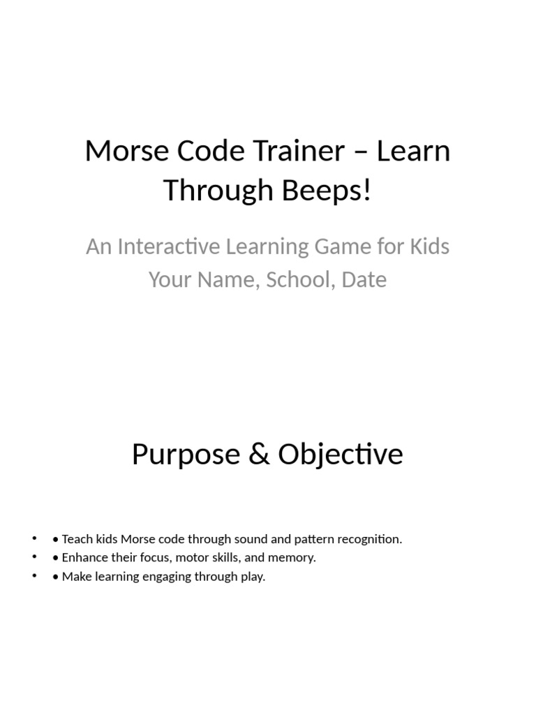 Interactive Morse Code Learning Game | PDF