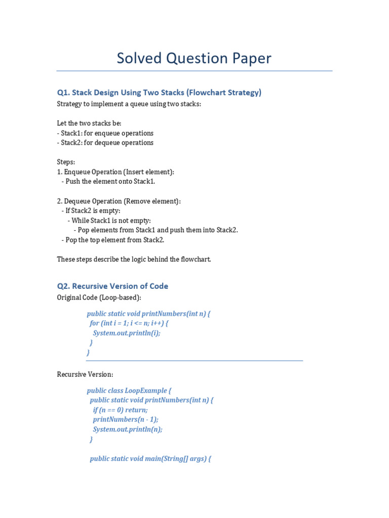 Data Structure Past Paper 2023 | PDF | Computer Programming ...