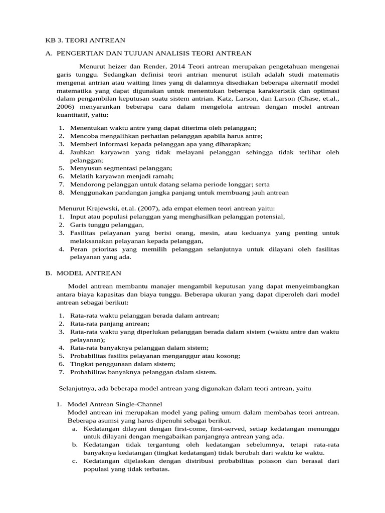 KB 3. Teori Antrean | PDF