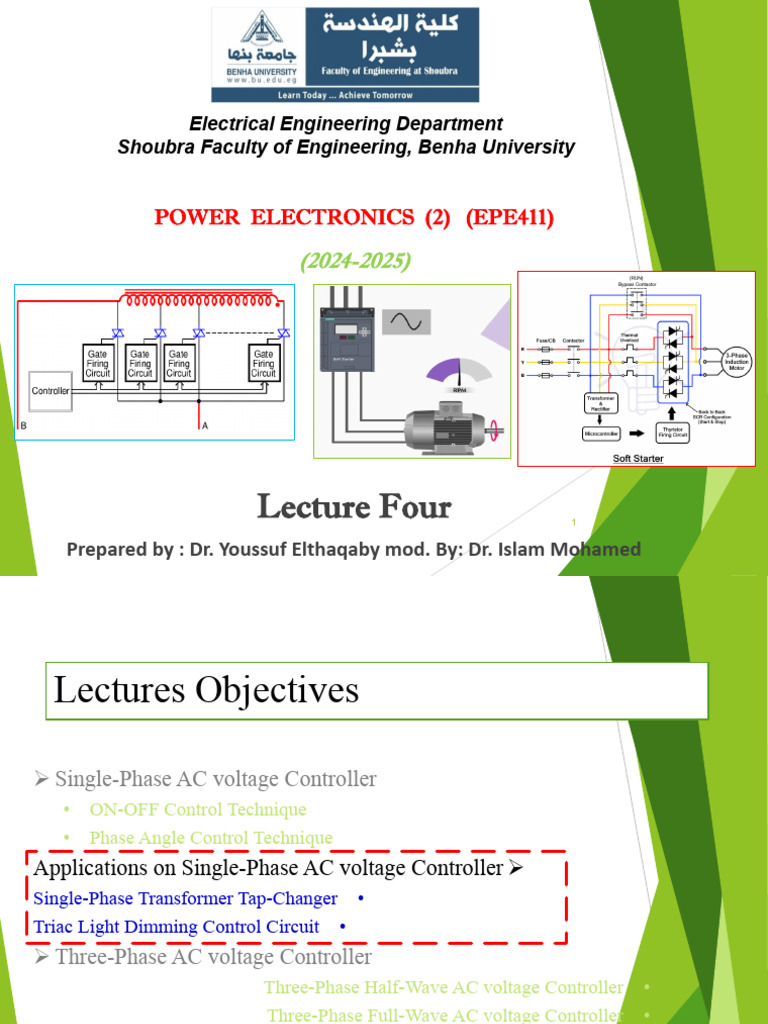 P.E.II. 2024-2025 Lecture4 | PDF | Transformer | Power (Physics)