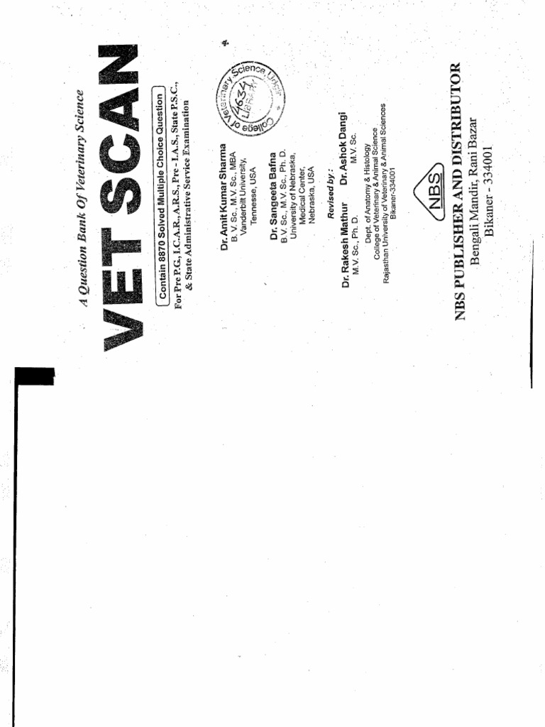 Vet Scan Question Bank | PDF