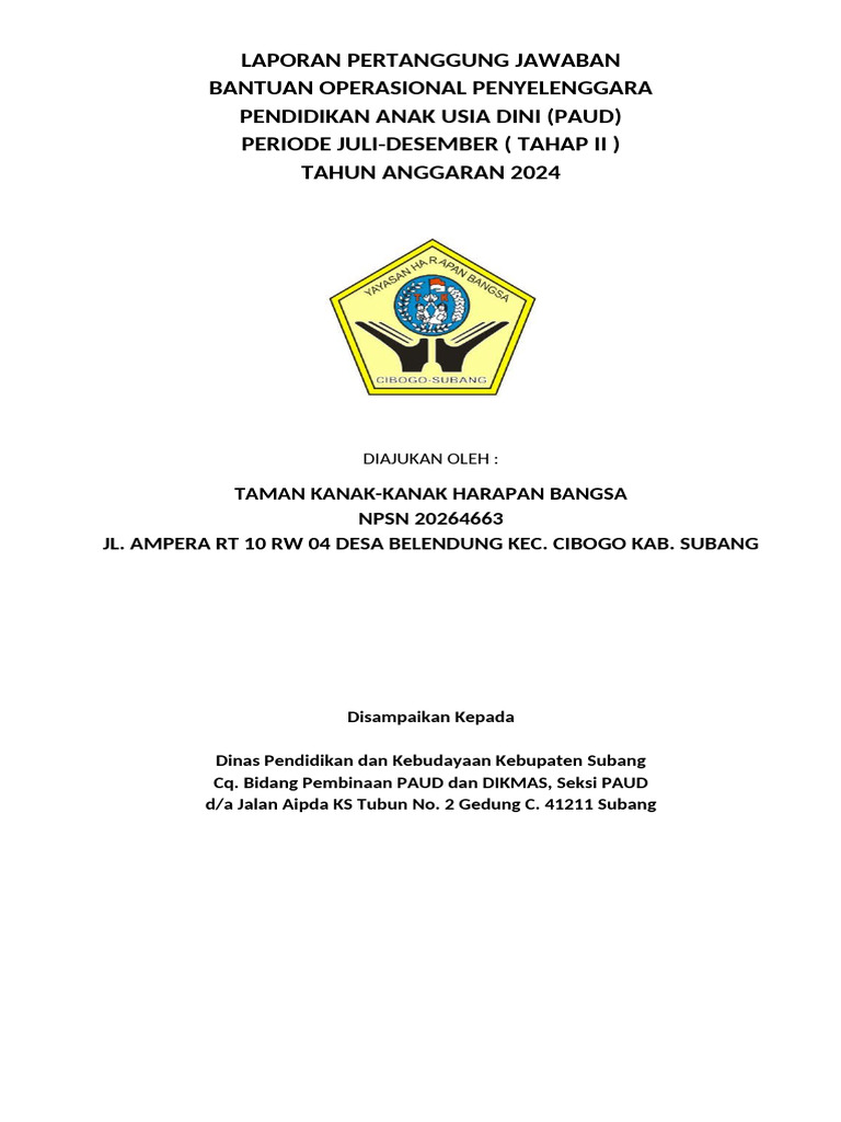 Caver LAPORAN PERTANGGUNG JAWABAN | PDF