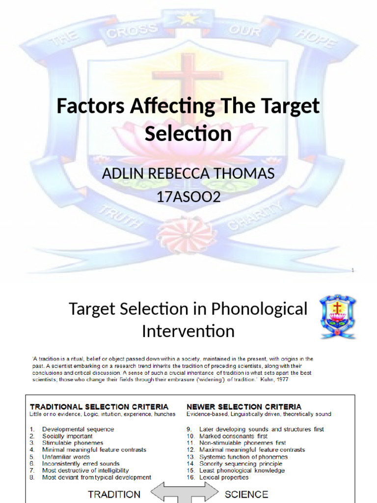 6-11factors Affecting The Target Selection | PDF | Vowel | Consonant