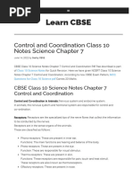 Control And Coordination Short Notes Prashant Kirad Pdf Neuron