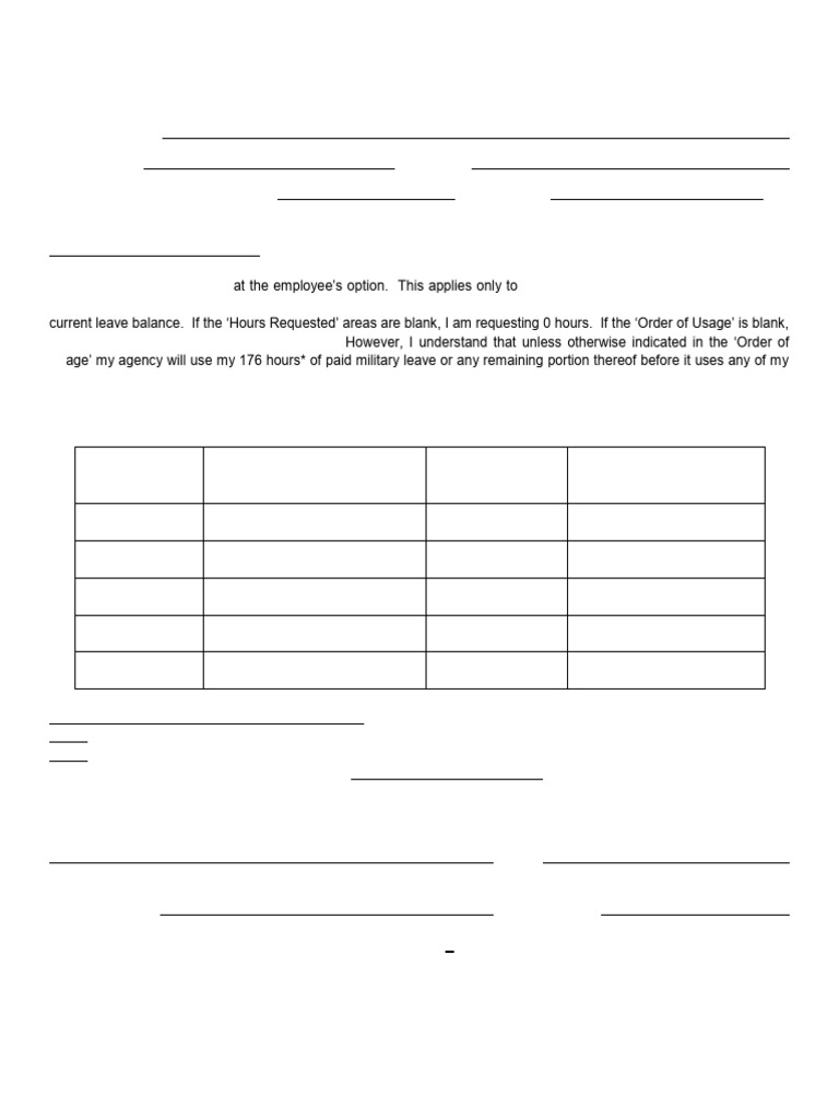 Military Leave Request Form | PDF
