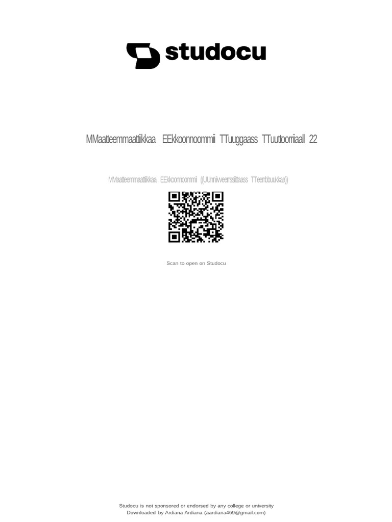 Matematika Ekonomi Tugas Tutorial 2 | PDF