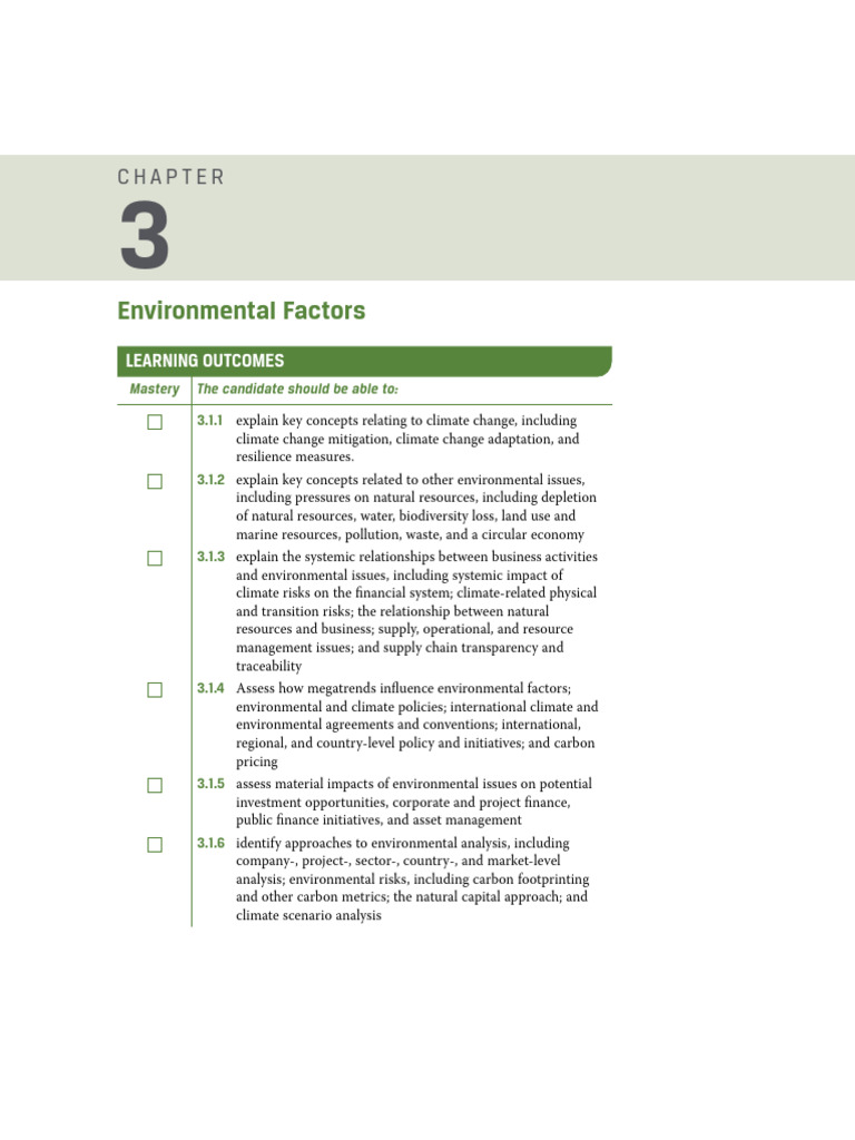 CFA ESG 2024-Chapter3 | PDF | Greenhouse Gas | Climate Change