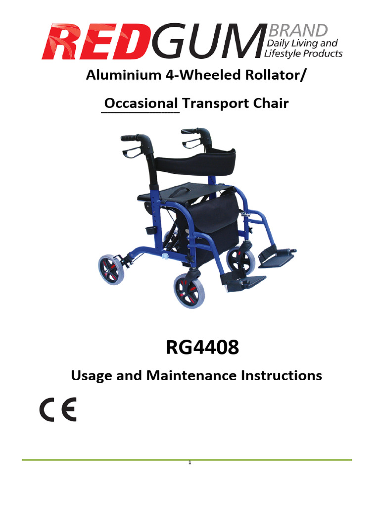 Rollator Walker Wheelchair Duo MWCF82D | PDF | Wheelchair | Manufactured Goods