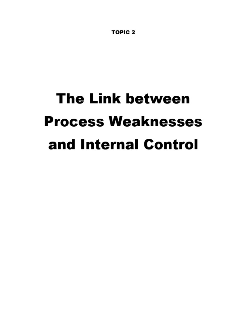The Link Between Process Weaknesses and Internal Control | PDF ...