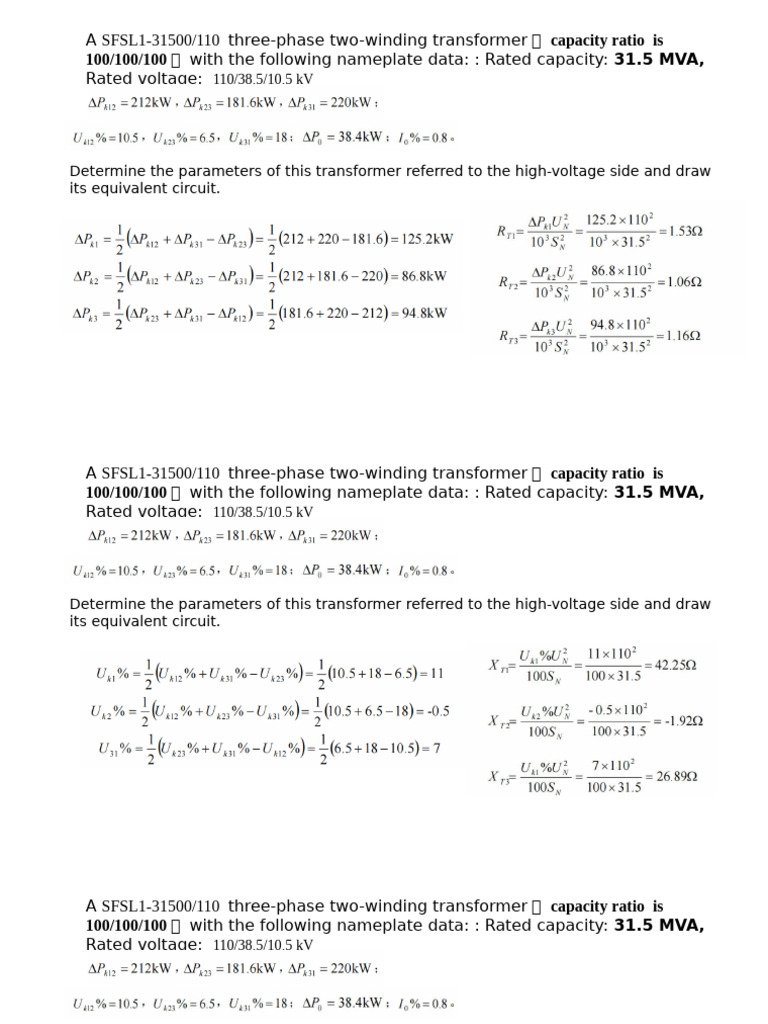 4.18 Three-Winding Transformer Example | PDF