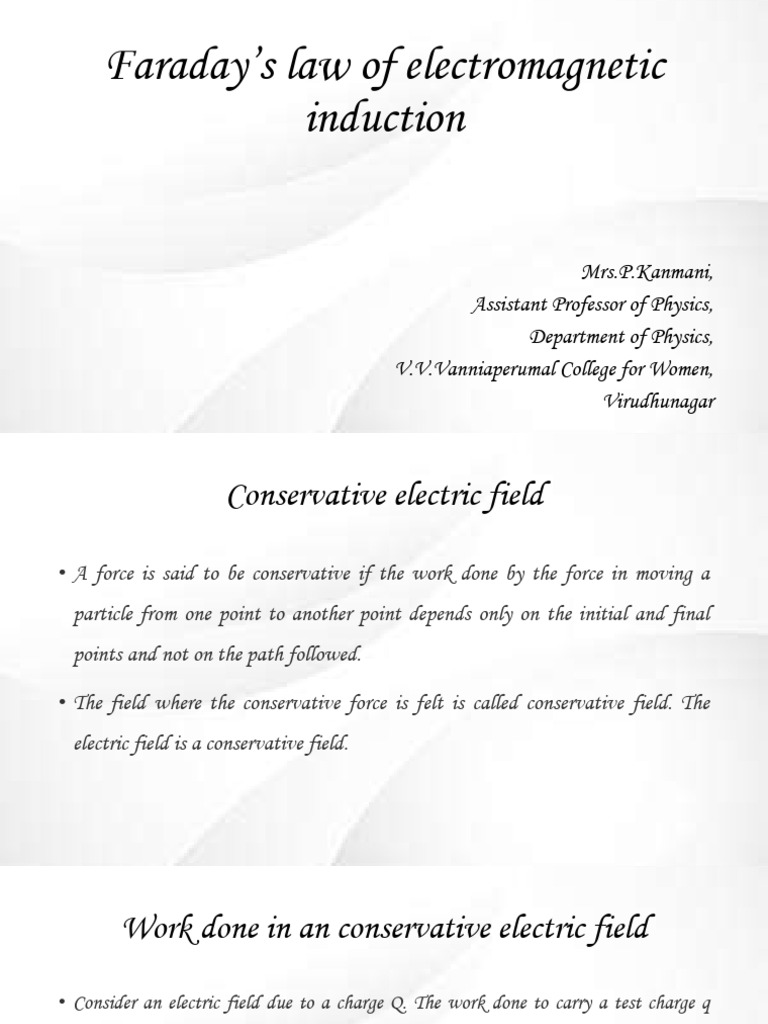 Faraday's Law of Electromagnetic Induction | PDF | Electric Field ...