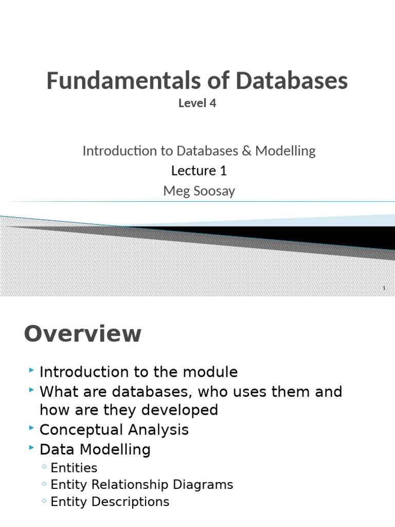 Lecture 1 - Intro To DB and Modelling | PDF | Databases | Formula One