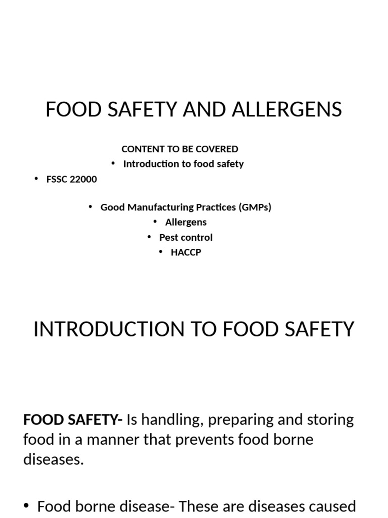 Powerpoint Food Safety | PDF | Food Safety | Food Allergy
